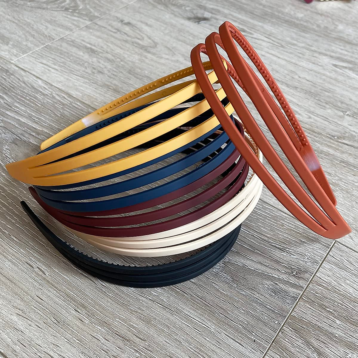 Set of 6 Thin Plastic Headbands for Girls Women with Small Head Tooth Fashion Solid Hair Headbands Hair Accessories