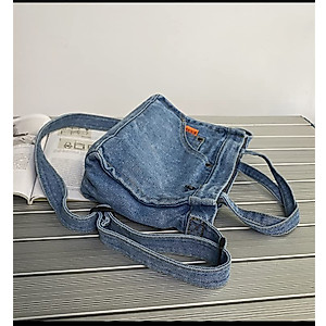 Zoyzity Denim Shoulder Bag Casual Lightweight Canvas Bag Retro Hobo Tote Bag Crossbody Handbag Large Capacity Purse for Teen Girls Women