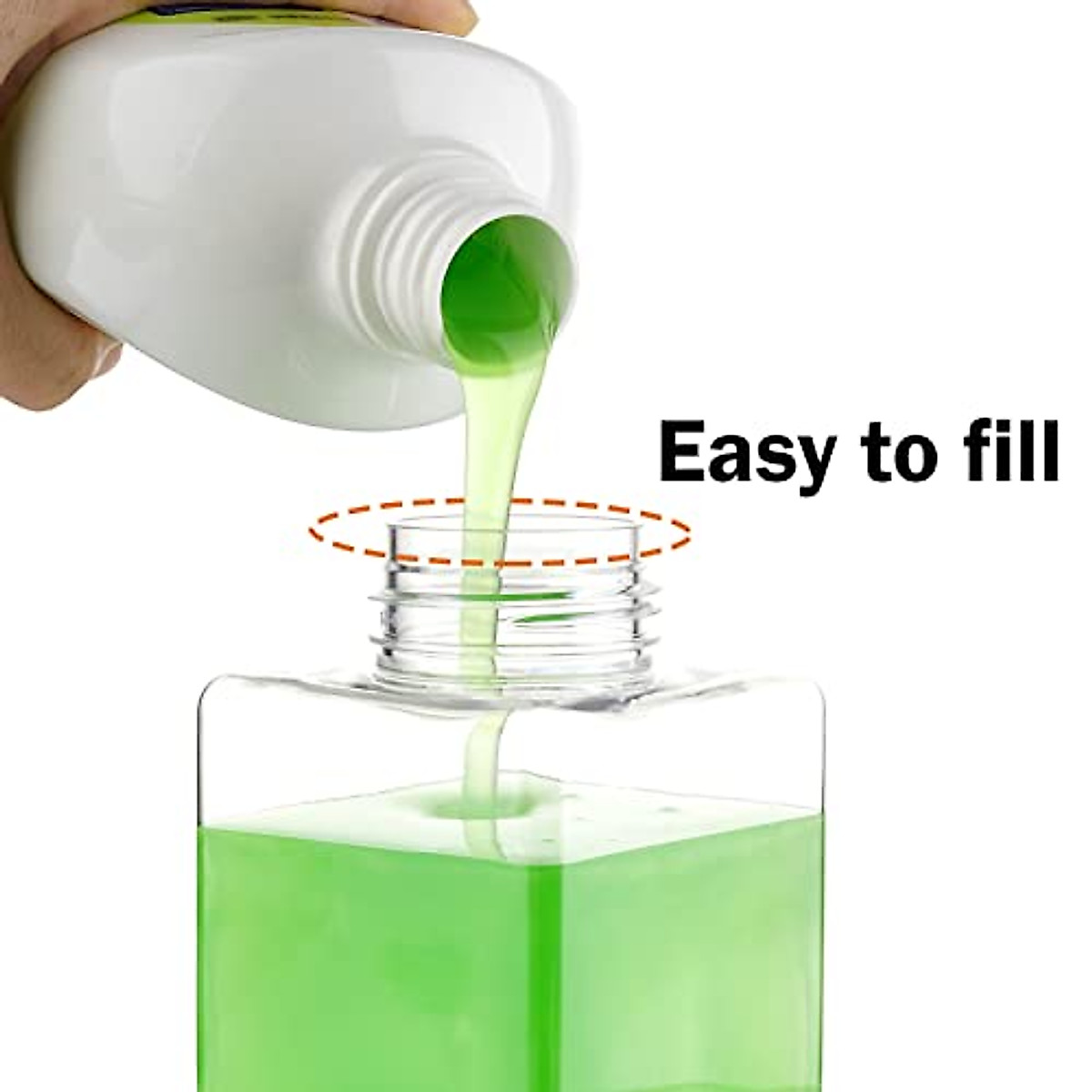 Hethyo Foaming Soap Dispenser 3 Pcs 250ml/8.5oz Square Refillable Plastic Hand Pump Bottle for Liquid Soap Shampoo Body Wash (Clear)