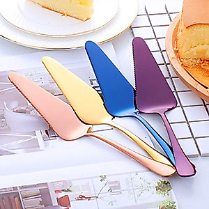 YIFEIJIAO,Stainless Steel Cake Shovel Pie Pizza Cheese Server Divider Knife Baking Tools-Purple
