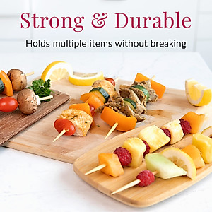 Prestee 100 Pack Bamboo Skewers for Grilling, BBQ, Kabobs, Crafts & Outdoor Parties 10-inch Brown Wooden Skewers for Crafts, Kabob Sticks, Skewer Sticks Variety Size, Shish Kebobs & Fruit Crafting