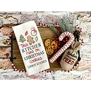 CANARY ROAD Custom Christmas Cookies Towel | Personalized Kitchen Towel | Christmas Gift for Women | Personalized Christmas Decor | Personalized Dish Towel | Christmas Kitchen Towel