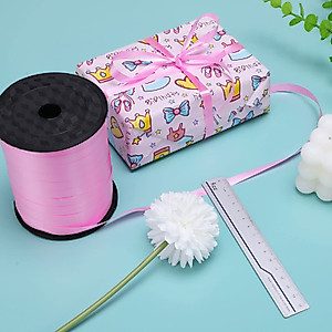 250 Yards Crimped Curling Ribbon, 3/8" Metallic Balloon String Roll Gift Wrapping Ribbonfor Gift Box Wrapping,Florist Flowers,Party Birthday Decorations,Christmas Decor. (White)