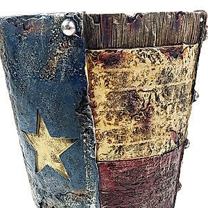 Urbalabs Rustic Texas Flag Distressed Western Rustic Bathroom Trash Can Office Waste Basket Country Decor Rustic Office Garbage Can Cowboy Gun Decor Bathroom Decor Man Cave Western Waste