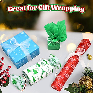 Hifunwu 160 Sheets Christmas Tissue Paper for Gift Wrapping Bags, Christmas Tissue Paper Bulk, Holiday Tissue Paper for Gift Bags Wrapping
