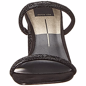 Dolce Vita Women's Noles Chunky Round Heel, Black Rhinestone, 8.5