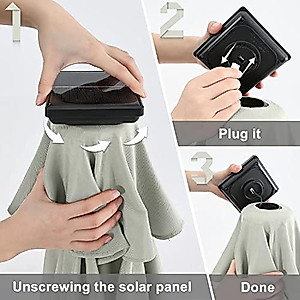 ABCCANOPY Durable Solar Led Patio Umbrellas with 32LED Lights 9FT (Light Beige)