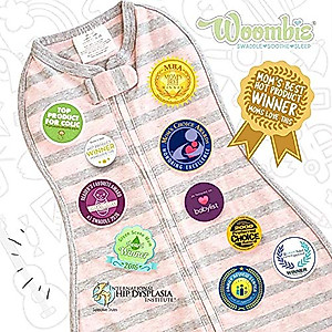 Woombie Grow with Me Baby Swaddle, Convertible Swaddle Fits Babies 0-9 Months, Expands to Wearable Blanket for Babies up to 18 Months, Stardust Grey Elephant