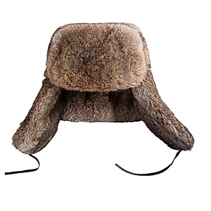Trapper Hat Winter Russian Ushanka Hat Men Women with Faux Rabbit Fur Aviator Earflap Hat Windproof for Hunting Skiing