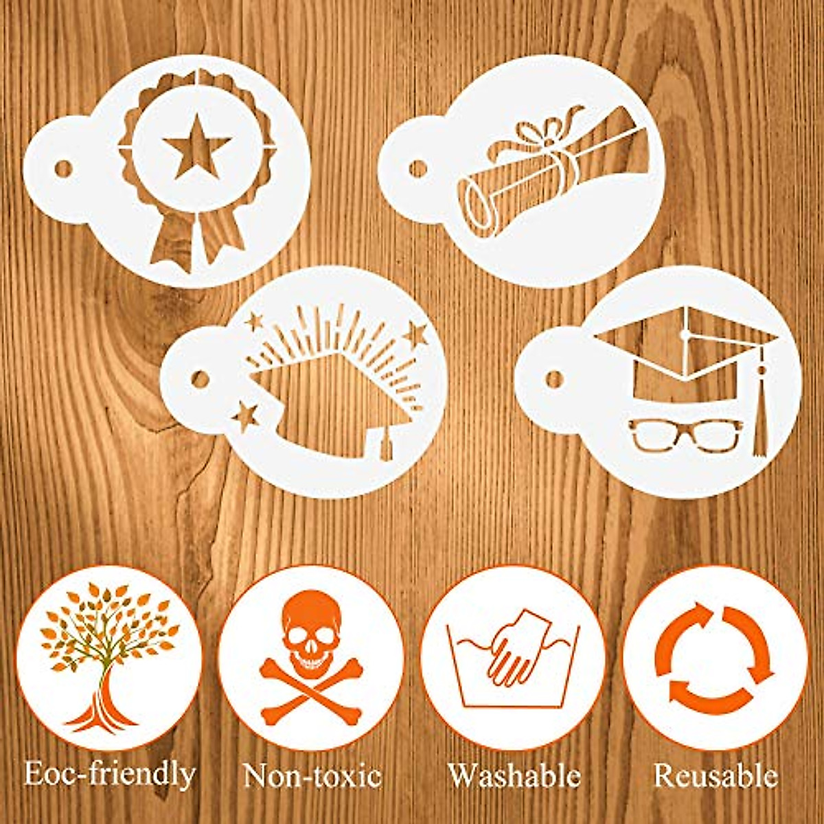 20 Pieces Graduate Cookie Stencils Reusable Cakes Baking Template for DIY Craft Graduation Party