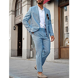 COOFANDY Mens Blazers Slim Fit Casual Summer Sports Coats Fitted Sport Jacket (Clear Blue XL)