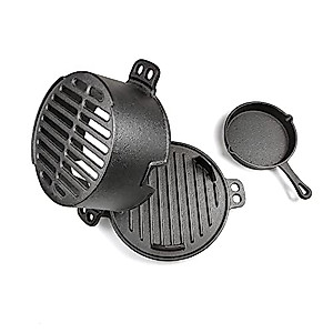 HAWOK Pre-seasoned Hibachi Grill, Charcoal Grill for Outdoor Camping BBQ Cooking……
