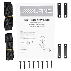 Alpine SWT-12S4 1000 Watt 12" Car Audio Bass Tube Subwoofer Bundle with Amplifier and Amp Kit