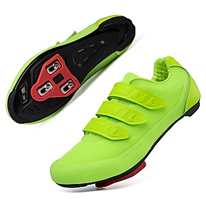 NOXNEX Mens Woman Cycling Shoes Compatible with Peloton SPD Pedal Indoor Road Cycling Shoes,hotgreen