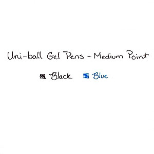 Uni-Ball Signo 207 Retractable Gel Pens, Medium Point, Black and Blue Ink, 15 Count