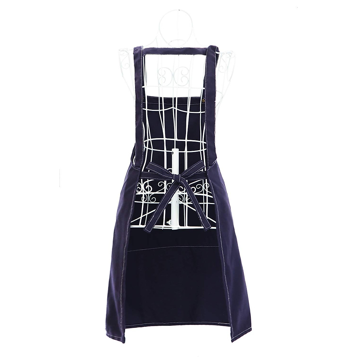 Adjustable Canvas Bib Apron With 3 Pockets Cooking Kitchen Artist Apron For Women Men (Blue)