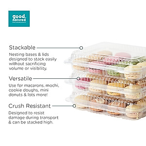 good natured Macaron Alternative Plastic Container, Pack of 250-12 Compartment Food Storage for Macaron Display, Candy & Cookie Packaging - Ideal for Parties & Events