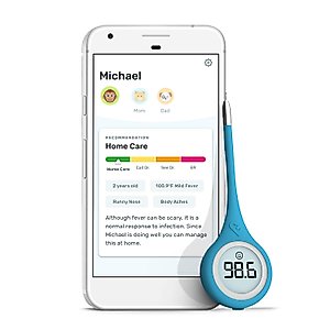 Kinsa Smart,Fever, Digital Medical Baby, Kid and Adult Termometro - Accurate, Fast, FDA Cleared Thermometer for Oral, Armpit or Rectal Temperature Reading - QuickCare