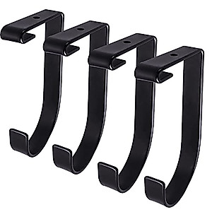 Saderoy 4-Pack Add-On Storage Flat Hook Accessory for Garage Ceiling Storage Rack and Wall Shelving, Black- Suitable for FLEXINOUMTS Ceiling Storage Racks and Wall Shelves