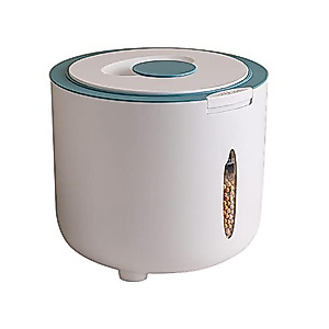 XBWEI Sealed Grain Container Cereal Dispenser Bucket for Kitchen Dry Food Storage for Rice Grain Soybean Corn (Color : Blue, Size : 23 * 21 * 21cm)