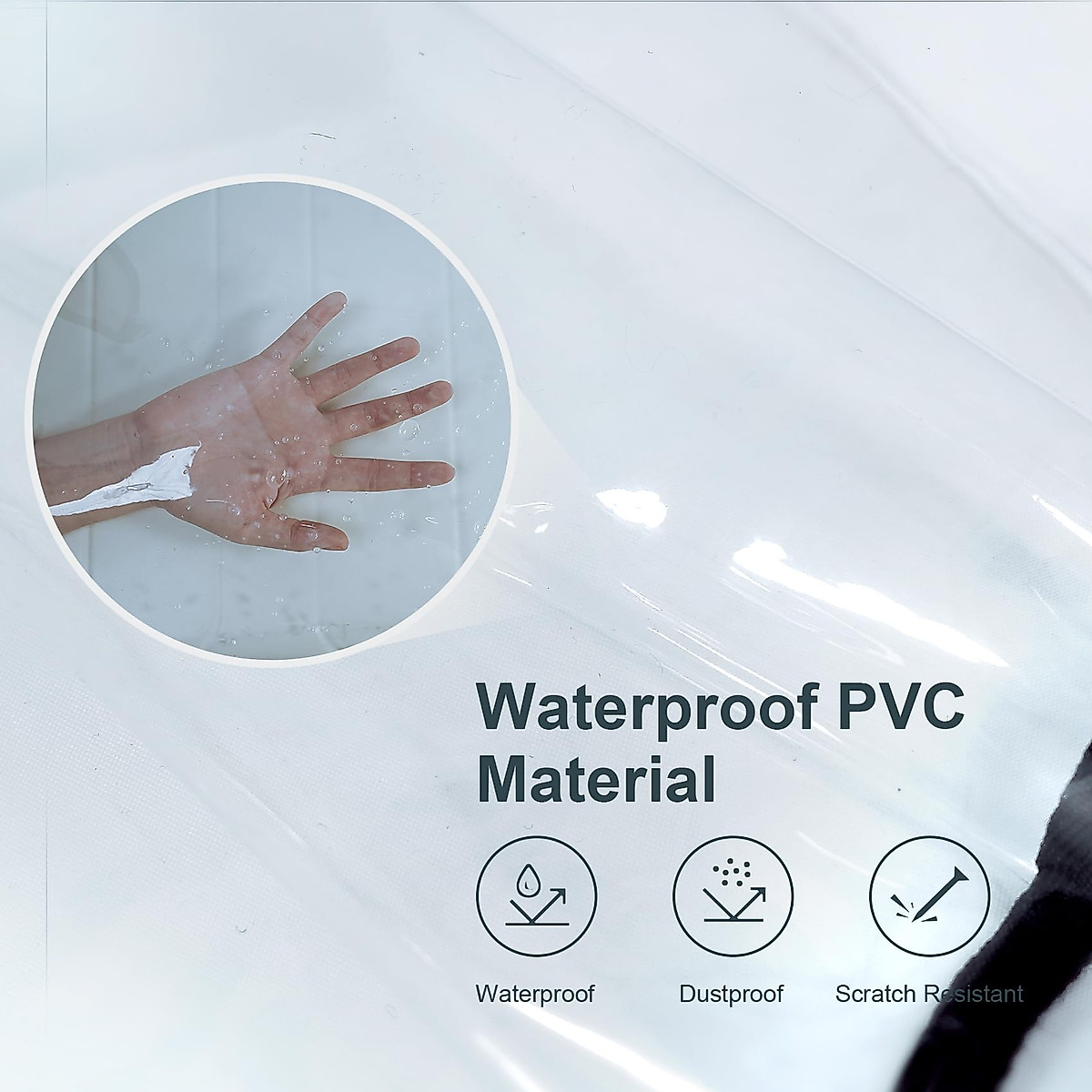 HYPER VENTURE Clear PVC Luggage Cover Full Transparent Suitcase Protector Fits 24 Inch Luggage, M