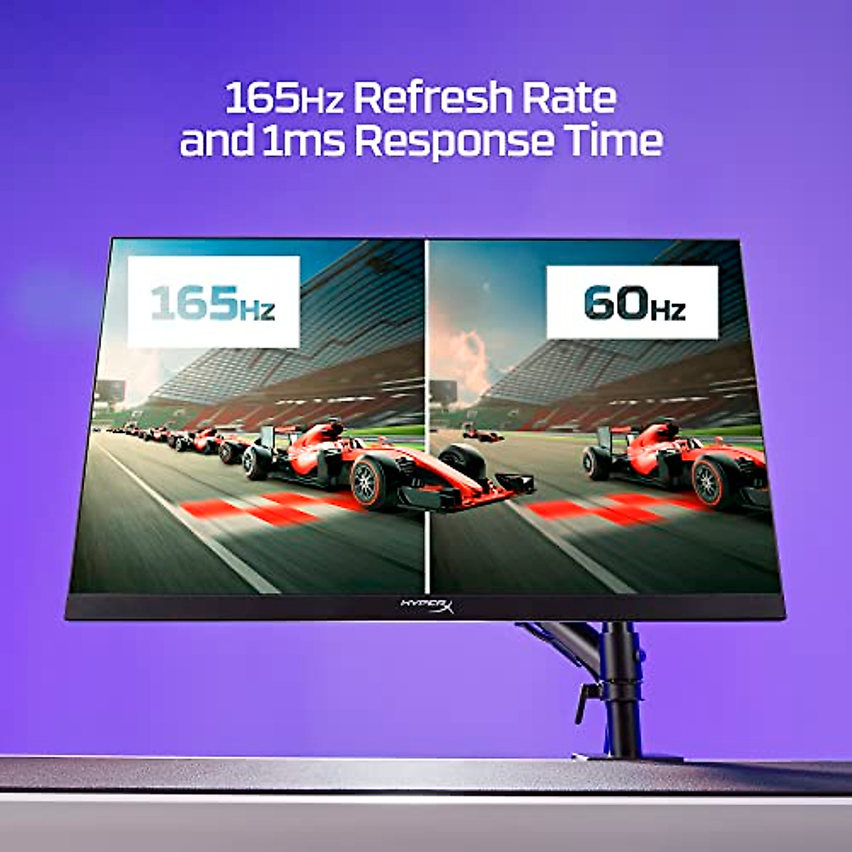 HyperX Armada 27 – Gaming Monitor – 27-inch, QHD (2560x1440), 165Hz Refresh Rate, IPS Panel, 1ms Response Time, NVIDIA® G-SYNC® Compatible, Desk Mount Included - HDMI and Display Port,Black