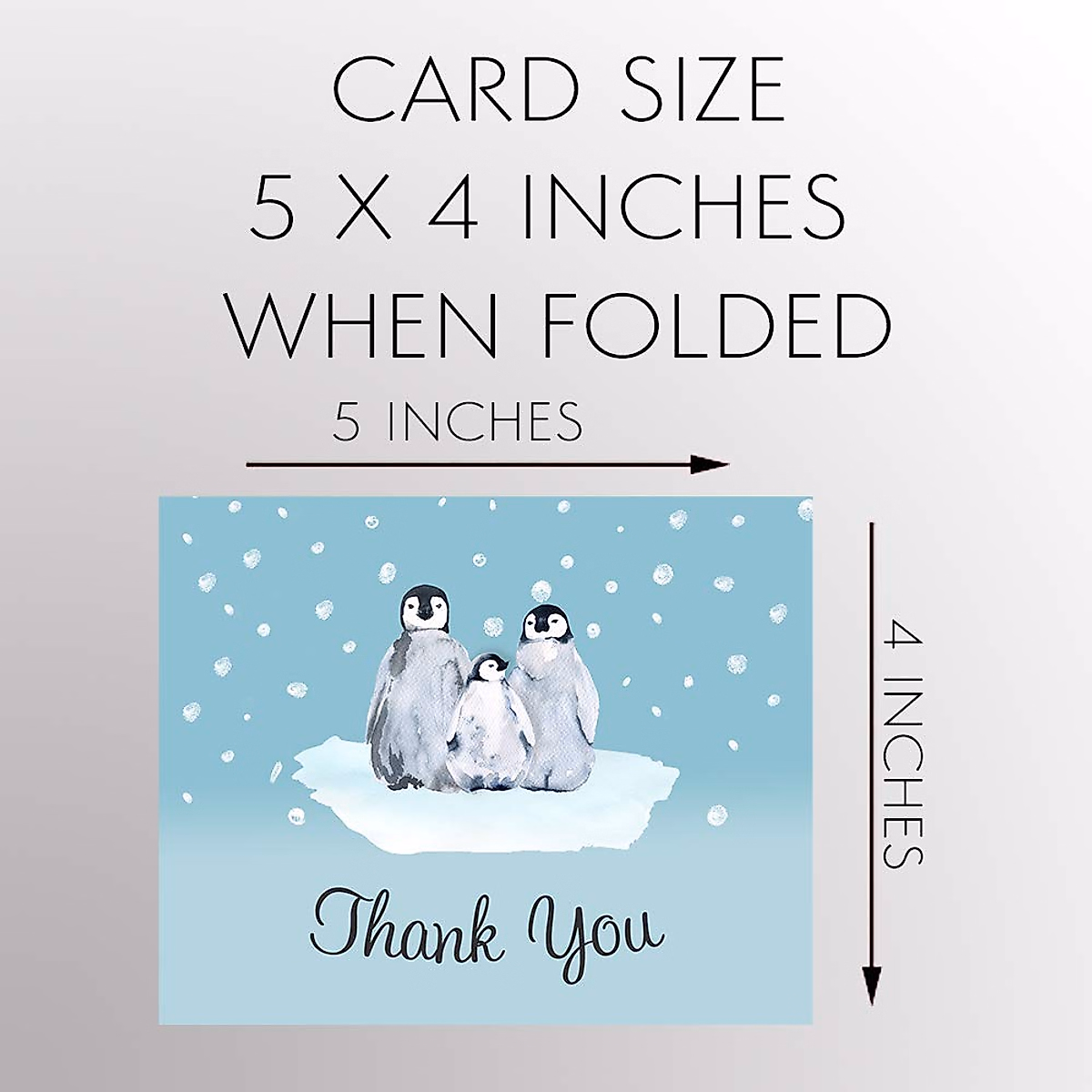 The Invite Lady Baby Shower Thank You Cards Girl Or Boy Penguin Winter Snowflake Notes With Envelopes (24 count)