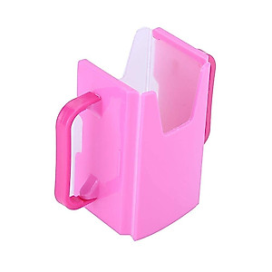 Adjustable Bottle Cup Holder Spill-Proof Milk Box Drinking Bottle Cup Holder with Handle for Baby Toddler Kid Child Kitchen Tool(Red)