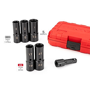 TEKTON 1/2 Inch Drive Thin Wall Impact Flip Socket Set (6-Piece) | SIF92400