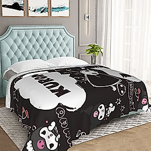 Kawaii Blanket Fleece Flannel Supper Soft Cute Blankets Cute Anime Throw Plush All Season for Bed Sofa Travelling Gift (Multi1, 40x50 inches)