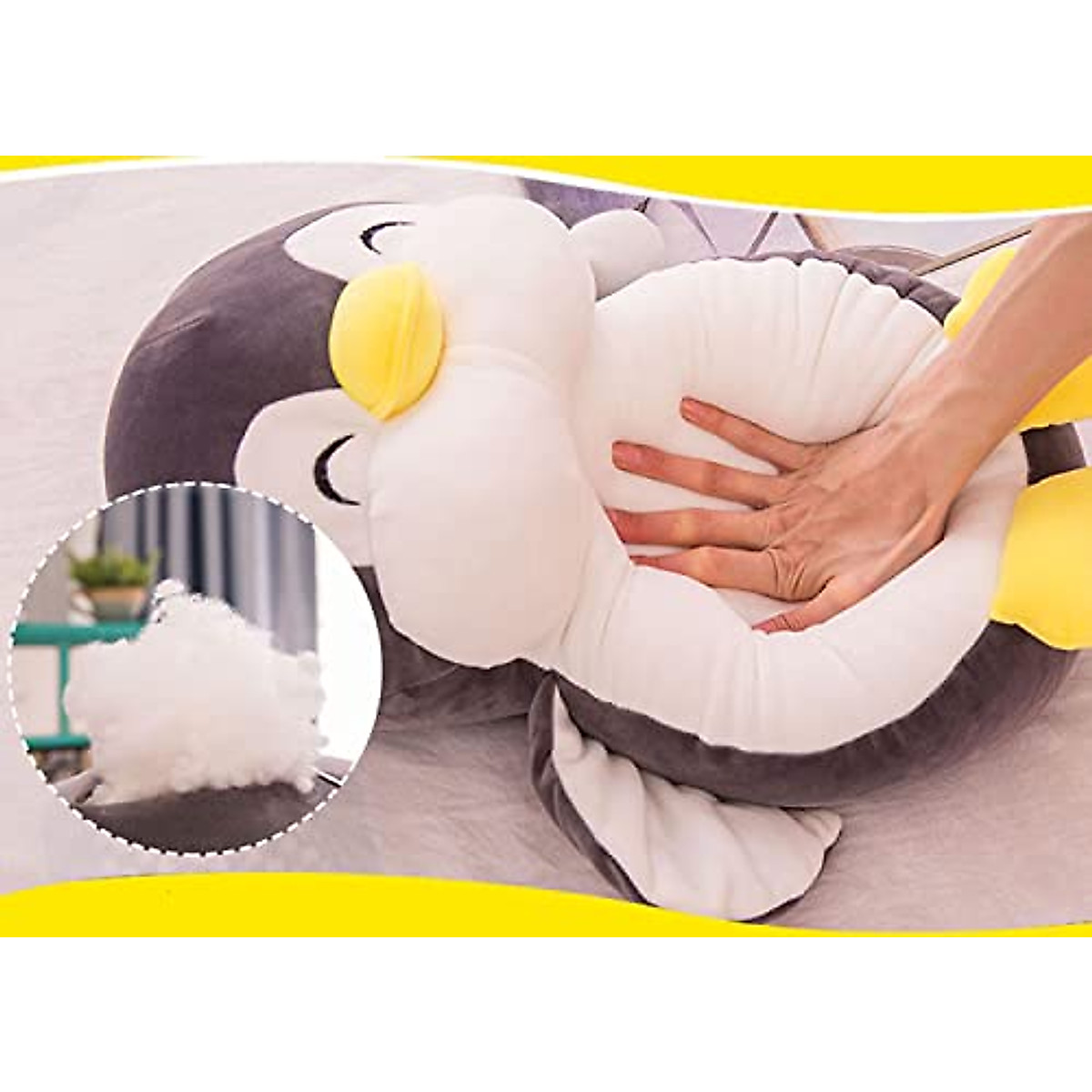 12 Inch Plush Penguin Stuffed Animal Penguin Hugging Pillow with Smile Face Cuddly Penguin Pillow Plushies Toy Penguin Huggable Anime Gifts for Kids And Lovers In Birthday, Valentines, Christmas
