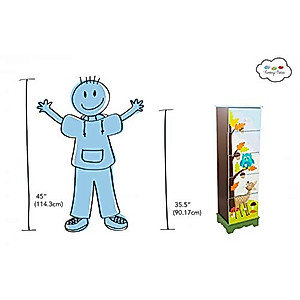 Fantasy Fields - Enchanted Woodland Hand Crafted Kids Storage Cabinet with 5 Drawers