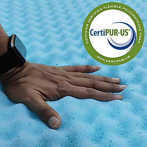 Greaton, 1-Inch Premium Convoluted Gel Memory Foam Toppers for Enhanced Comfort and Support, Full, Blue