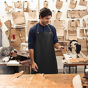 Heavy Duty PU Apron & Latex Gloves, DaKuan Waterproof Resist Strong Acid, Alkali and Oil Apron & Gloves Best for Staying Dry When Dishwashing, Lab Work, Butcher