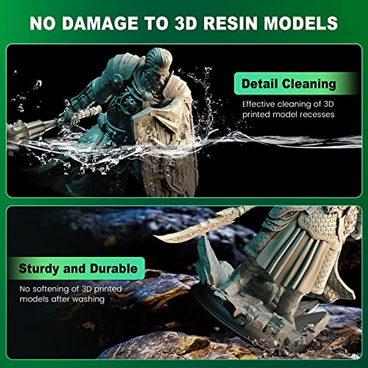 SUNLU 3D Resin Cleaner,3D Printer Resin Detergent, Hand-Washable Cleaner for 3D Printed Resin, Non-Toxic Reusable Resin Cleaner, Compatible with 3D Printing Resins, UV Resin, Epoxy Resin, 3KG Pack