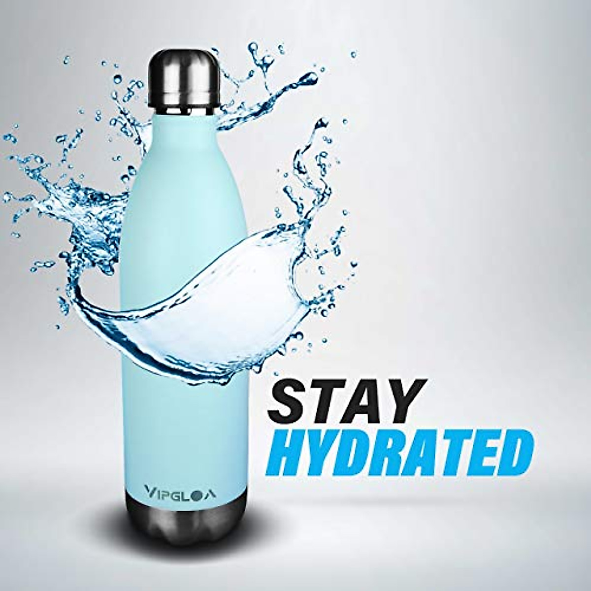 Vacuum Insulated Water Bottle, Triple Wall Water Bottle, Drinking Bottles, Hot and Cold, BPA-Free, Reusable Bottle, Stainless Insulated Water Bottle, Leakproof Water Bottle, 25oz.Cold Grey