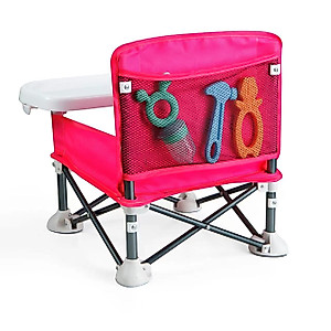 PandaEar Portable Travel Booster Seat with Tray| Folding Baby Seat Booster High Chair for Dining Table| Compact Camping Chair for Lawn, Beach Indoor/Outdoor Use| Toddlers, Kids