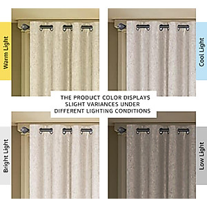 H.VERSAILTEX Linen Blackout Curtains Durable Thick Textured Linen Look 100% Blackout Patio Door Curtain Anti Rust Grommet Extra Wide Sliding Door Curtain Panel, W100 x L108 inch - Natural