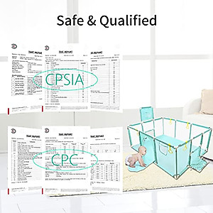 Playpen for Babies and Toddlers, GOLDGE Extra Large Playpen 63x47x26 inch with 50pcs Balls and 5 pcs Pull Up Rings, Baby Play Pen, Infant Play Yard, Playard, Kids Play Area