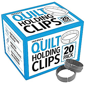 [20 Pack] Quilt Clips for Quilting Creations - Heavy Duty Quilting Clips for Machine Quilting - Versatile Clamps for Quilting Free Motion - 1" Tall Large Clamps for Quilt - 3" Diameter Quilting Rings