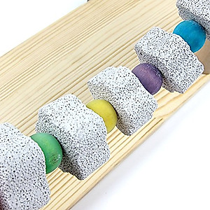 Hypeety Wooden Bird Perch Platform Pet Natural Chewing Toys Health Cage Accessories for Mouse, Chinchilla, Rat, Gerbil, Guinea-Pigs, Dwarf Hamster