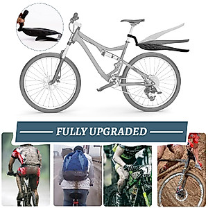 Bike Fender Set with 26ft DIY Reflective Tape, Adjustable Bicycle Fenders for 22"/24"/26"/27.5", 3 Parts-Universal Full Cover Thicken Widen, Front/Rear Mud Guards Fit for MTB Mountain Road Bike