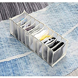 3 Pack Underwear Organizer Drawer Divider , Home Foldable Underwear Socks Closet Storage Box (White)