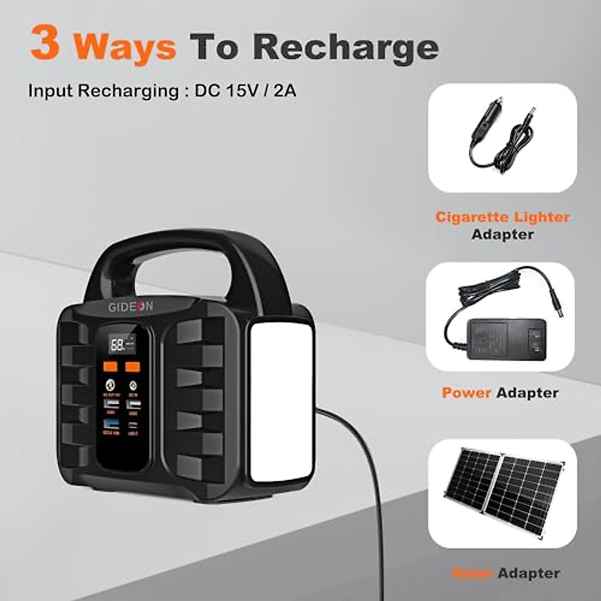 GIDEON Outdoor Generators Protable Power Station 42000mAh Solar Generator 155Wh for Outdoors Hunting Blackout Travel & Camping Outdoor Emergency, Lighting…