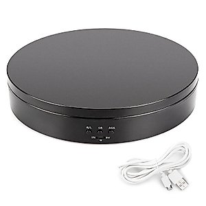 Leadleds Motorized Rotating Display Stand 7.7", USB and Battery Powered Turntable Display Stand for Photography, Video Shot, Product, Shoes(Black)
