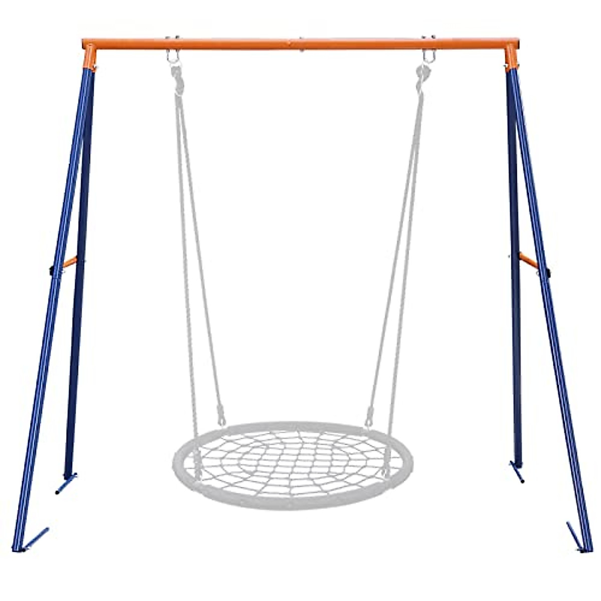 SUPER DEAL Heavy Duty Swing Frame Extra Large Full Steel All Weather A-Frame Swing Stand with Ground Stakes, 72" Height 87" Length Fits for Most Swings, Fun for Kids Outdoor Backyard, 440lbs