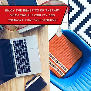 HealthyLine Small Far Infrared Electric Heating Pad for Pain Relief, Heat Therapy with Tourmaline, Amethyst & Obsidian Gemstones, Calming Negative Ions, Auto Shut Off Inframat Pro 18"x18"