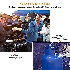 GASLAND 5 Feet Propane Hose Adapter 1lb to 20lb, Propane Adapter Hose Converts for Coleman Camp Stove, Propane Heater, Tabletop Grill and More 1LB Portable Appliance to 5-40lb Tank, CSA Certification