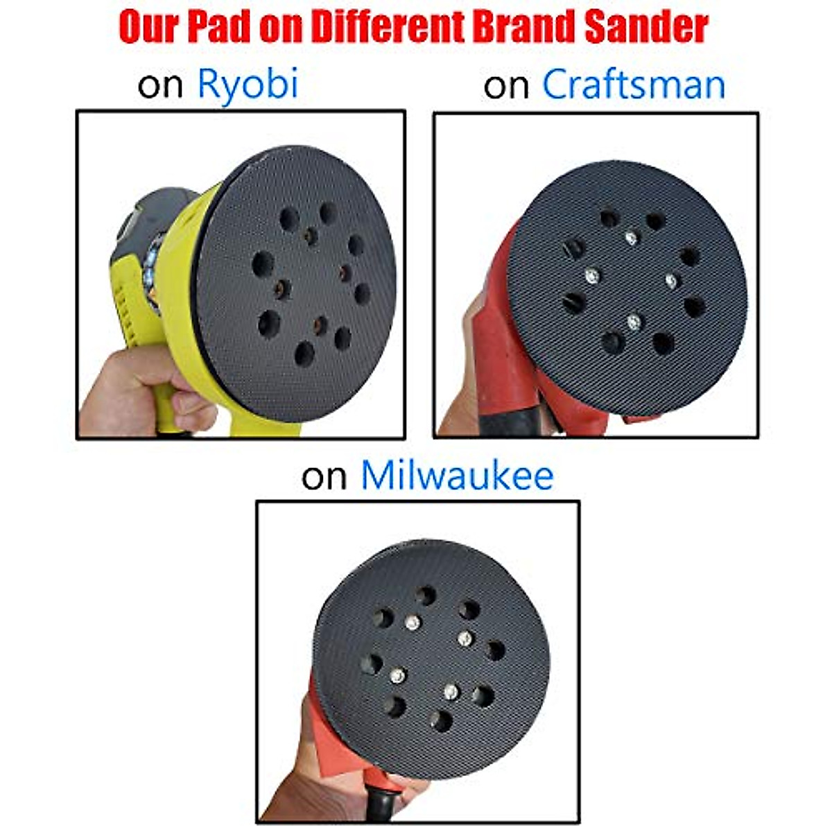 5-Inch Hook and Loop Backing Pad Replacement Sander Pad for Ryobi RS290, RS280, P411, Milwaukee 6021-21 & 6034-21, Craftsman 315.112170,315.116940