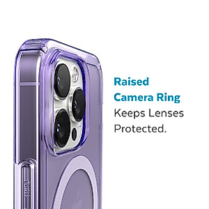 Speck Clear iPhone 14 Pro Max Case - Slim, Built for MagSafe, Scratch Resistant & Drop Protection Clear Phone Case - Anti-Yellowing - 6.7" iPhone 14 Pro Max Case - Amethyst Purple GemShell
